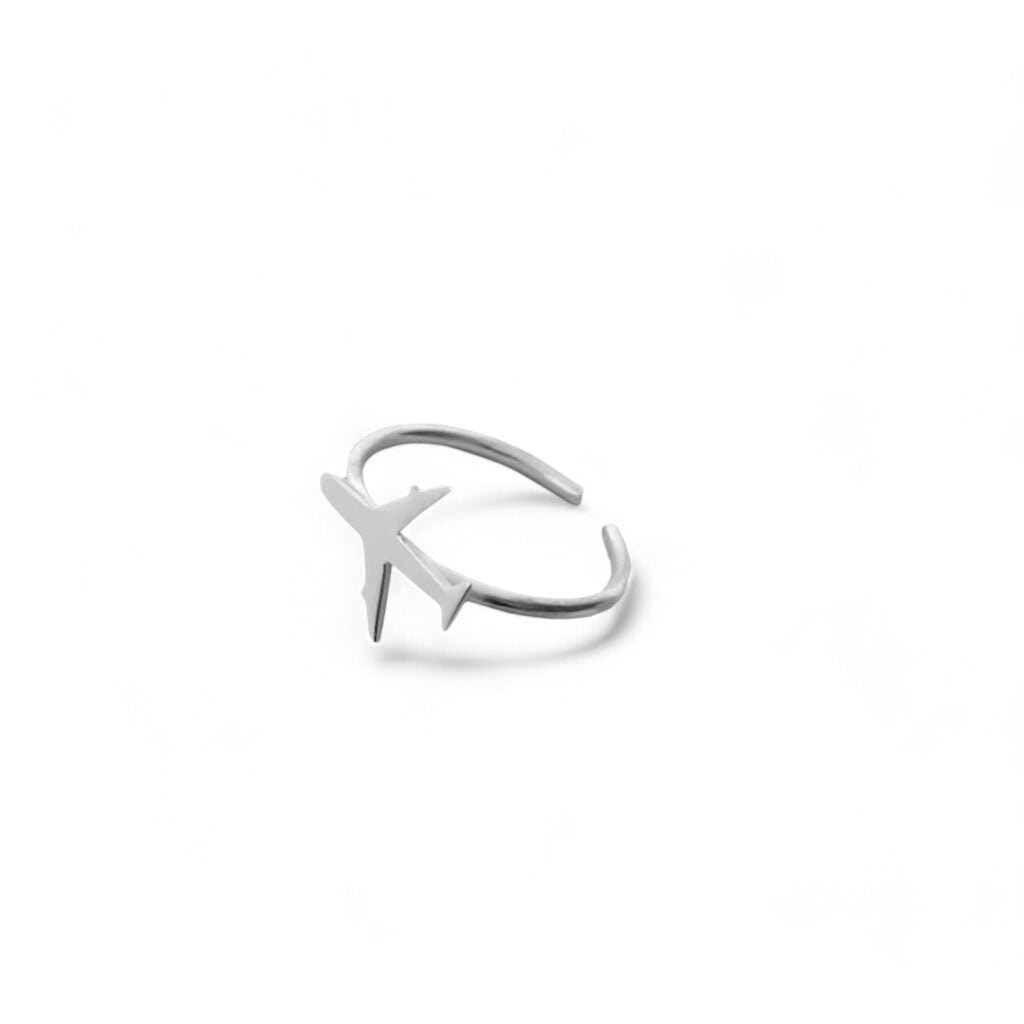 Beautiful Airplane A Silver Ring Design Adjustable Handmade